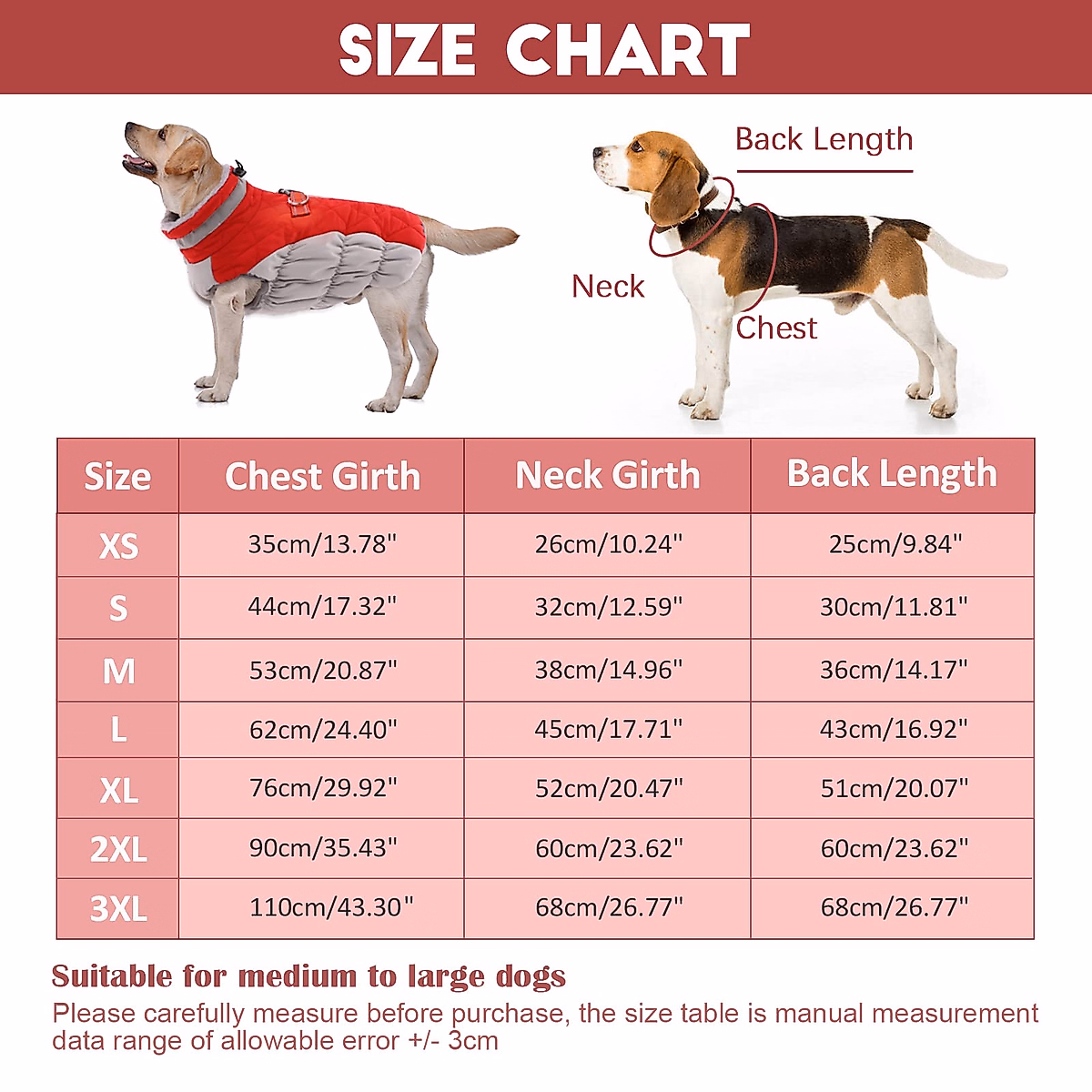 Lelepet Warm Dog Winter Coat Dog Coat Fleece Dog Jacket with Built in Harness Windproof Dog Cold Weather Coats Reflective Turtleneck XXLarge Dog Coat Waterproof Dog Coats for Small Medium Large Dogs