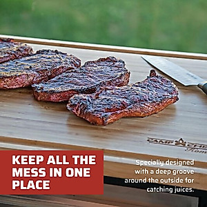 Camp Chef Bamboo Cutting Board - Wood Cutting Board for Kitchen Accessories & Outdoor Cooking - Perfect for Cutting Meat, Veggies, Cheese & More - 18" x 26"