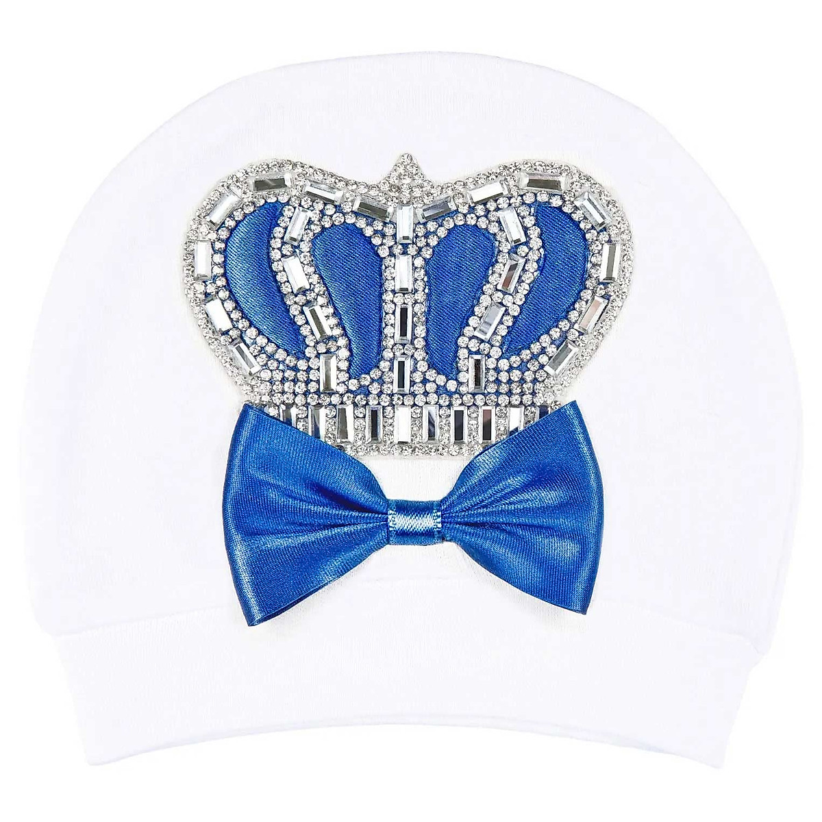 Lilax Baby Boy Jewels Crown Layette 4 Piece Gift Set 0-3 Months Royal Blue