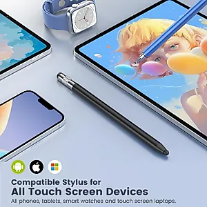 Stylus Pen for iPad iPhone, Styluslink 3 in 1 Universal Capacitive Stylus Pen for Touchscreen iPhone iPad Air Mini Pro Android Phone Chromebook Tablet Sumsung Laptop All Touchscreens (2 Pack)