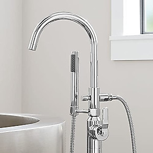 Signature Hardware 953080-LV Gunther Floor Mounted Tub Filler Faucet - Includes Hand Shower