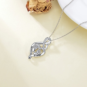 PELOVNY Mommy of an Angel Necklace Sterling Silver Foot Print Necklace Memorial Jewelry Sympathy Gift for Women Mother Mom