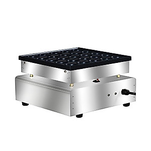 110V US Commercial 25PCS Mini Dutch Pancake Maker,950W Dutch Pancake Baker Machine,Non-stick Dorayaki Maker, Dutch Poffertjes Grill,Stainless Steel, Breakfast, Snacks, Desserts