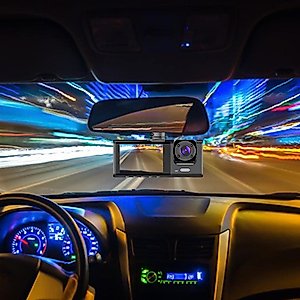 3 Channel Cam Front & Rear Inside - 1080P Camera for Cars - Dashcam Three Way Car Camera with IR Night Vision - Loop Recording, G-Sensor,Parking Monitor/2224