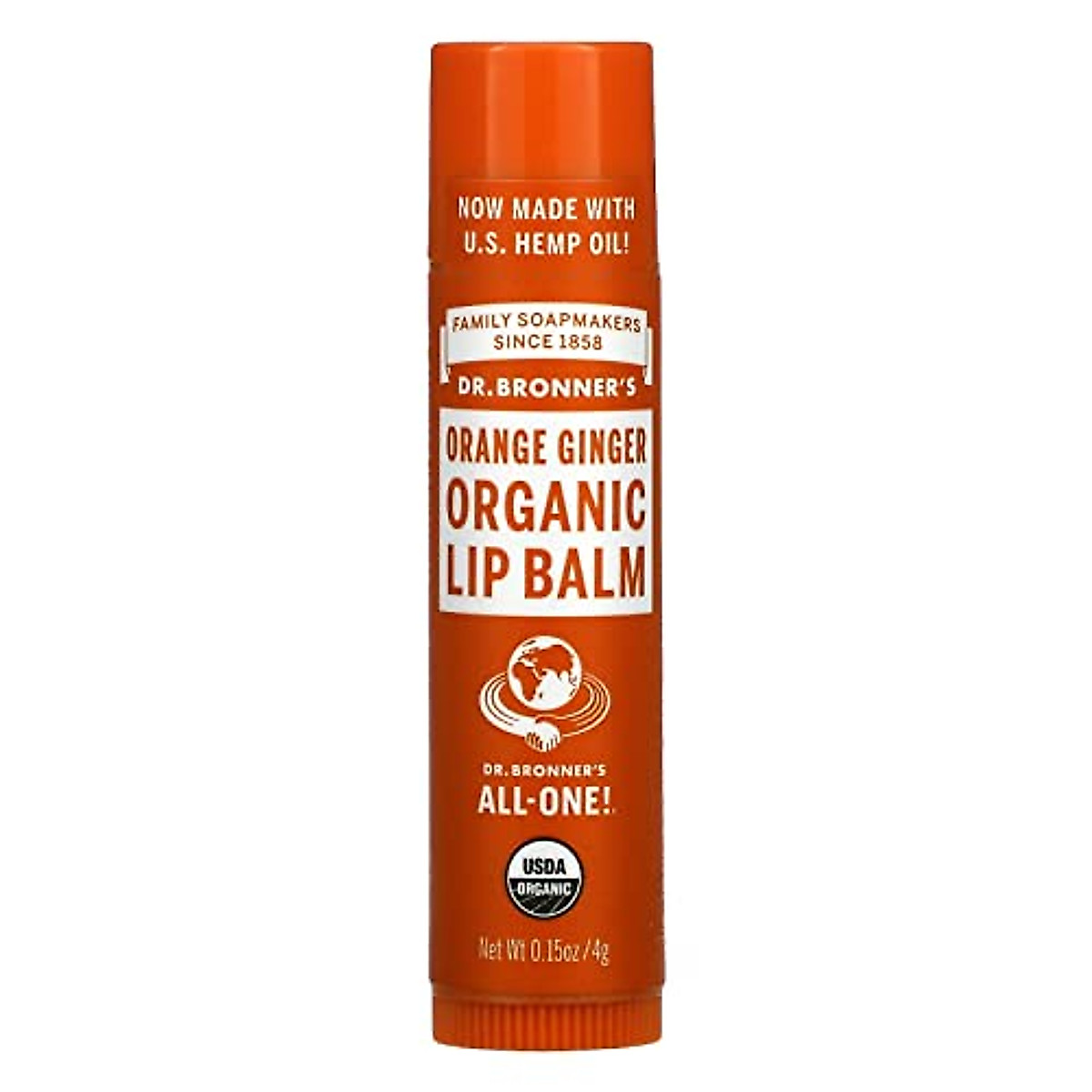 Dr. Bronner's Magic Soaps Organic Lip Balm, Orange Ginger, 0.15 Ounce