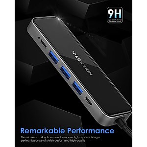 LENTION USB C Hub with 100W Power Delivery, 4K HDMI, USB 3.0 & Type C Data Compatible with 2021-2016 MacBook Pro 13/15/16, New Mac Air/Surface, Chromebook, More, Stable Driver Adapter (CB-CE35, Black)