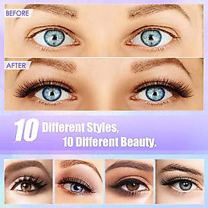 DEJAVIA Magnetic Lashes [10 Pairs], Premium Natural Looking Magnetic Eyelashes with Eyeliner Kit，Reusable Lightweight Wispy Strong Magnetic Eyelashes with Applicator and Tweezers, No Glue Needed