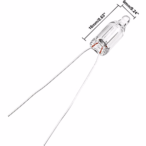 uxcell 100Pcs F6 6x16mm Bright Red Light Neon Light Bulb Indicator Lamp