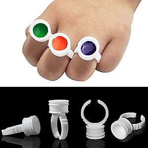 400pcs Tattoo Rings Disposable Ring Cups Glue Palette Holder Disposable Pigment Rings Plastic Makeup Rings for Nail Art Eyelash Extension