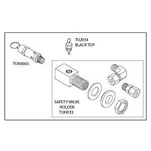 Safety Valve Holder Kit (40 PSI) for Tuttnauer - Black Top TUK078