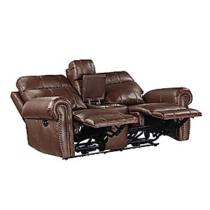 Lexicon Janwood Wall-Hugger Power Double Reclining Loveseat, Brown