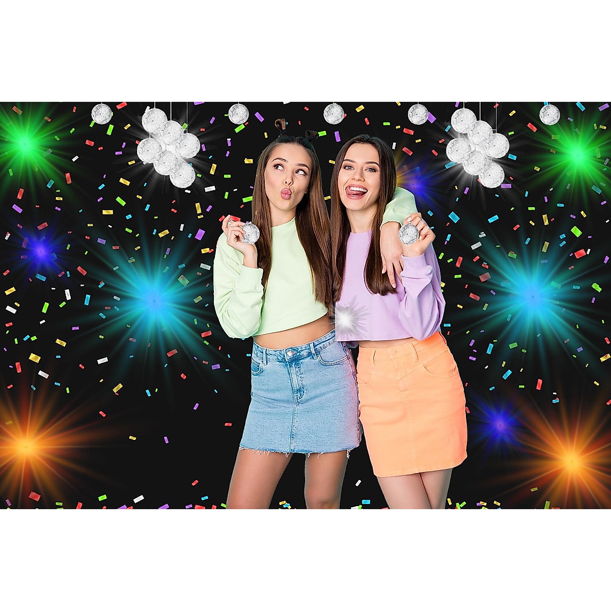 The Dreidel Company Mirror Disco Ball 2" Inch Silver Hanging Ball with Attached String for Hanging, Reflects Light, Party Favor (Pack of 24)