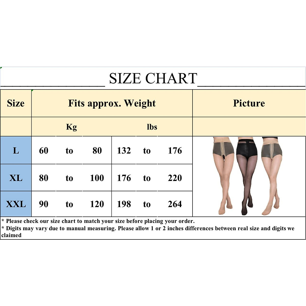 Verdancy 1 Pair of Super Extendable Plus Size Women’s Sheer Shimmery Stockings for 264lbs Footed Pantyhose High Waist Tights, 1 Pair of Sand Crotch Opening, XX-Large