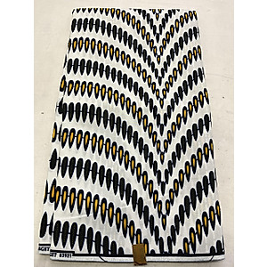 Rain Drops Design African Guaranteed Wax Block Prints Fabric/African Ankara Wrapper Fabric Wax Fabrics /-Sell by 6 Yards-100% Cotton-for Dresses- White, Yellow, Dark-Blue, Black