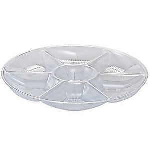 Party Dimensions 7-Compartment Platter Tray-14 | Clear | 1 Pc Plastic Tray, 14 inches