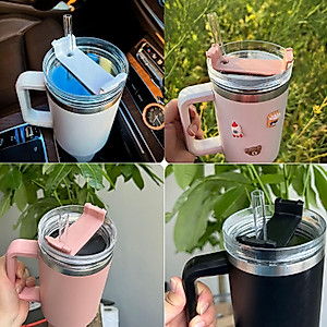 40 OZ Tumbler Lid Compatible for Stanley, Spill Proof Splash Resistant Tumbler Covers Fit for Stanley and More Coffee Mugs 2 pack (40 OZ, Black)