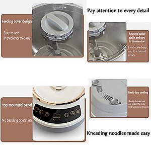 EEYZD Dough Maker with Ferment Function, Stainless Steel Professional Dough Mixer with Microcomputer Timing&Face-Up Touch Panel, Large Capacity,Grey,5L
