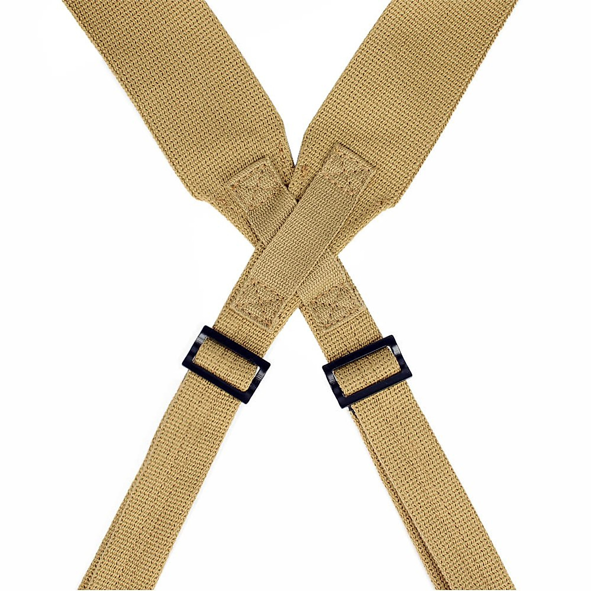 SMONT WW2 US Army M1936 Combat Suspenders WWII Standard X Strap Replica Military Canvas Webbing (Khaki)
