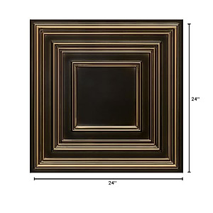 Schoolhouse-Faux Tin Ceiling Tile - Antique Brass 25-Pack