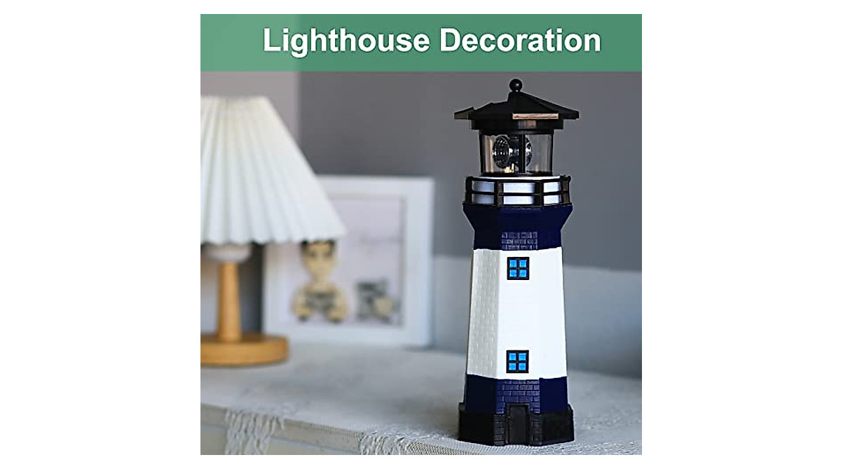 Solar Lighthouse with Rotating Beacon - Garden Decor & Gifts