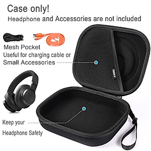 RAIACE Hard Travel Case for JBL Tune 710BT /JBL Live 650BTNC/ 400BT / 500BT and JBL Tune 510BT / 500BT / 660 BTNC/Bluetooth Headphone.-Black(Black Lining)