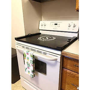 Rustic Stove Top Cover, Wooden Tray For Stove, Monogram Stove Cover, Stove Tray, Decorative Tray