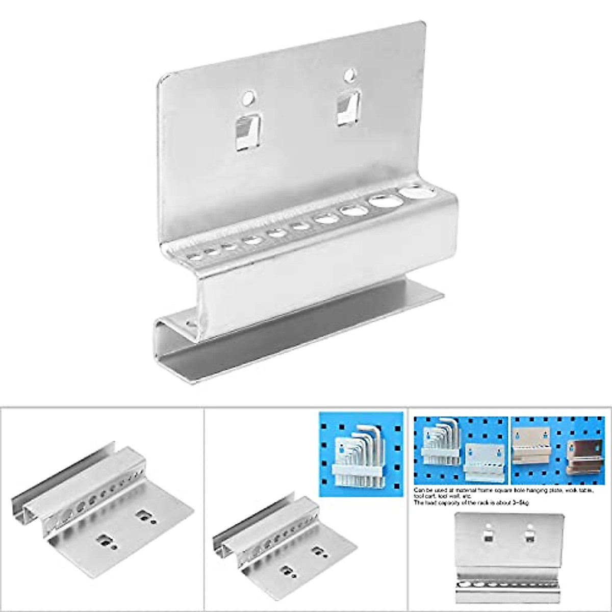 Hex Socket Wrench Storage Rack, Classified Organizer for Workshop with Hardware Tool Hanging Board, Zinc Plated Steel, 100mm or 3.94in,Loading Capacity:3~5Kg
