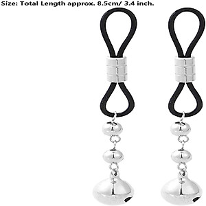 2PCS Nipple Rings for Women Adjustable Non piercing Nipple Noose Ring Bar Nipple Rings Adjustable Faux Body Piercing Jewelry Fake Nipple Piercing (SILVER)