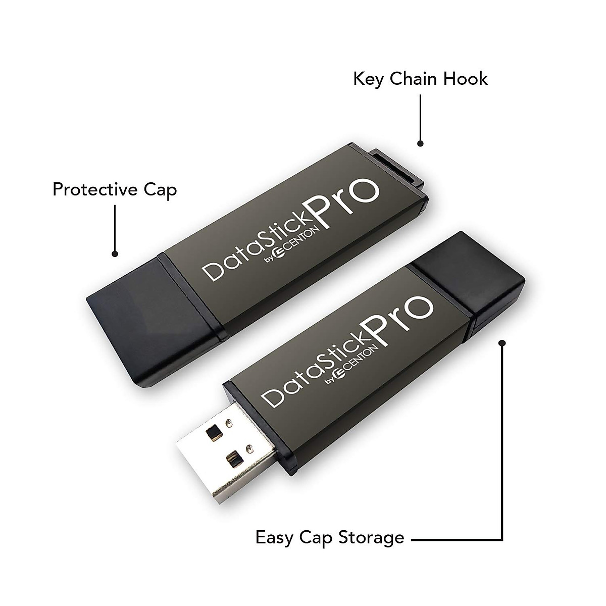 Centon Electronics S1-U2P31-32G USB 2.0 Datastick Pro (Charcoal Metallic), 32GB