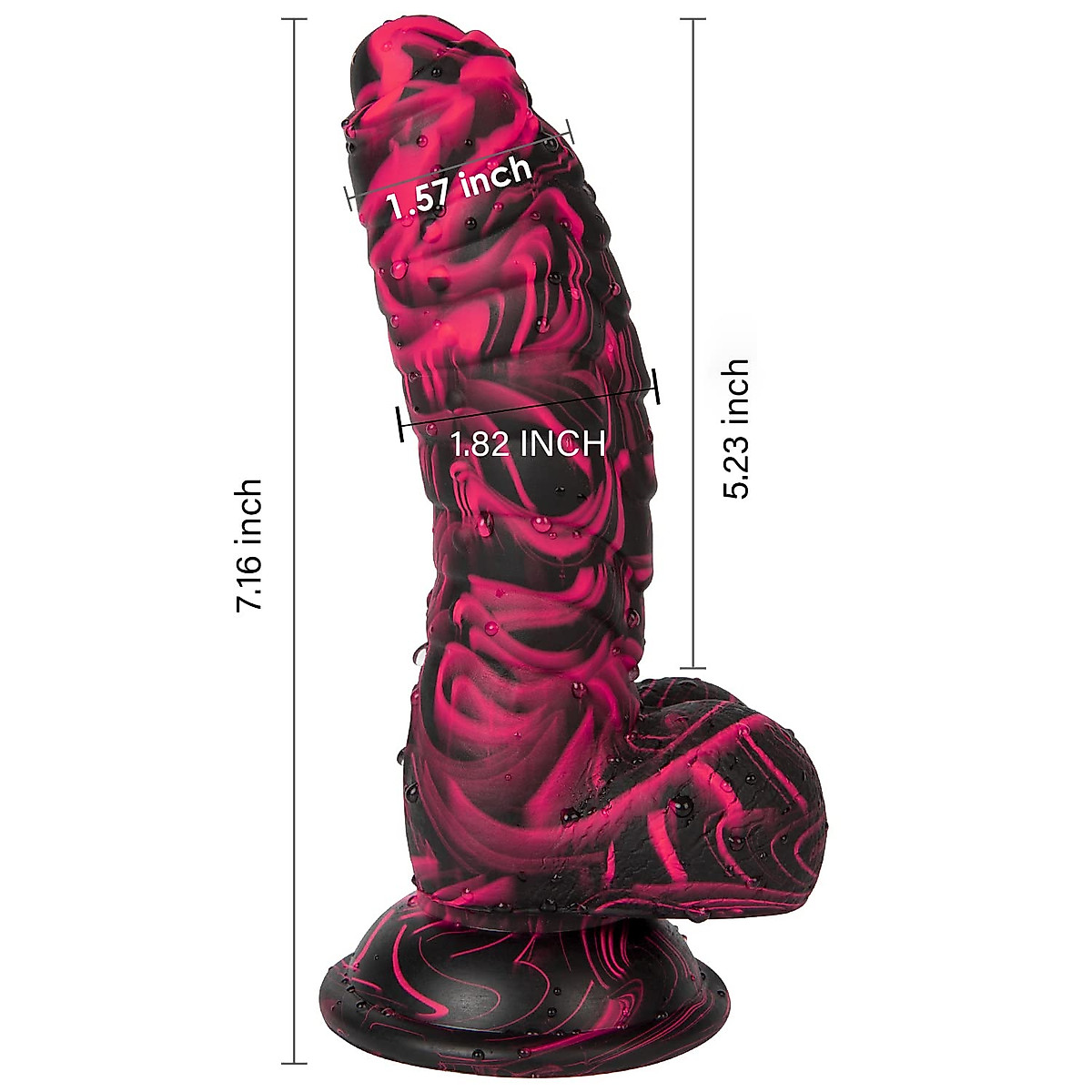 Realistic Thick Dildo 7.16 Inch Adult Toys, Unique Ribbed Monster Big Dildos with Strong Suction Cup for Hands-Free Play, Safe Liquid Silicone Dildo Stimulation Anal Sex Toy for Women, Men and Couples