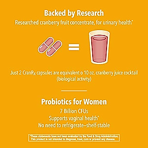 Nature’s Way CranRx Women’s Care with Probiotics, 7 Billion Active Probiotic Cultures, Urinary Health*, 60 Capsules