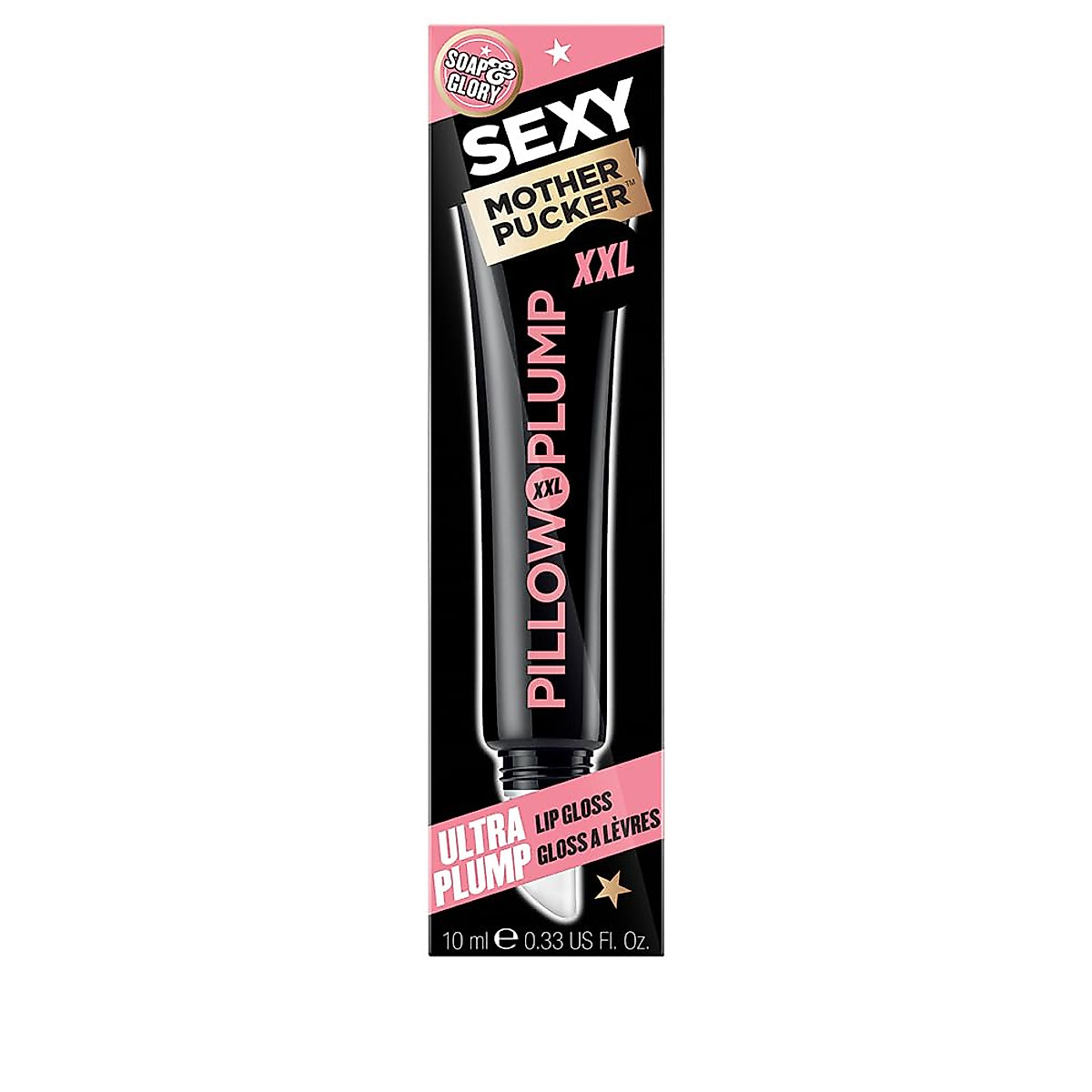 Soap & Glory Sexy Mother Pucker XXL Lip Gloss - Hydrating, Plumping Lip Gloss for Full, Volumized Lips - Lip Plumper Gloss + Chocolate Orange Scent with Vegan Formula in Clearvoyant (10ml)