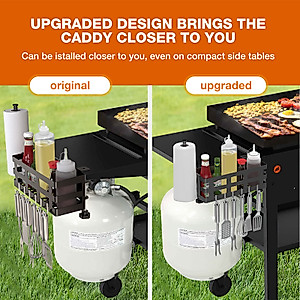 MeWeBlue Griddle Caddy for Blackstone Griddle Accessories Storage, Space Saving Grill Accessories Holder, BBQ Accessories Organizer for Blackstone 28”/36” Griddle, BBQ Caddy with a Paper Towel Holder