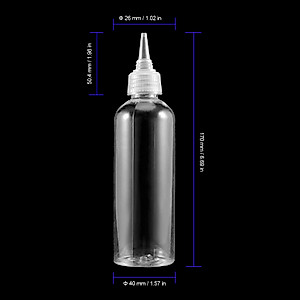 FUNSUEI 80 Pack 4 OZ 120 ml Plastic Squeeze Bottles with Twist Top Cap, Clear Plastic Dispensing Bottles with Dust-Proof Cap for Seasonings, Sauce, Oil, Cosmetics, Shampoo, Paint