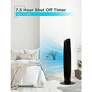 Black + Decker 36 inches Digital Tower Fan with Remote, Black