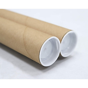 MagicWater Supply Mailing Tube - 1.5 in x 6 in - Kraft - 2 Pack - for Shipping and Storage of Posters, Arts, Crafts, and Documents
