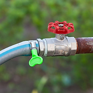 Pndeyo 2pcs Outdoor Faucet Handle, 6x6mm Round Wheel Hose Bib Handle, Rustproof Water Spigot Handle Outside Water Valve Faucet Handle Replacement Parts- Red