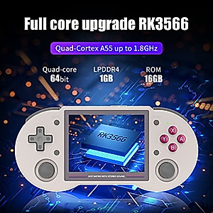 RG353PS Retro Handheld Game Console , Single Linux System RK3566 Chip 3.5 Inch IPS Screen 128G TF Card Preinstalled 4519 Games (Gray)