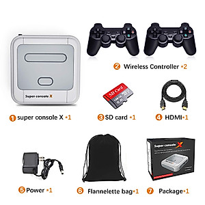 DIKDOC Video Game Console Emulator Console Arcade Emulator Kids Retro Game Console Pre-Install 41,000 Games ROM HDMI Output 128G Mini Portable Support NES/N64/PS1/Sega Console