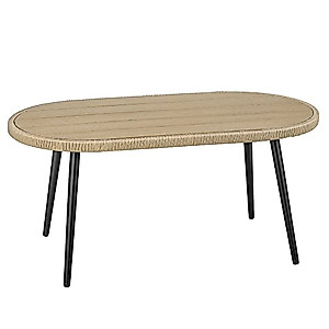 Quality Outdoor Living 29-YZ04HM Hermosa 4PC Conversation Set, Tan Wicker w/Black Aluminum and Off-White Cushions