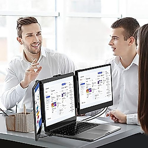 Venraty 14'' Laptop Screen Extender, Portable Monitor Screen Extender for Laptop, Full HD IPS Display&Dual Triple Monitor Extender Compatible with 13”-17” Laptops (Triple 14")