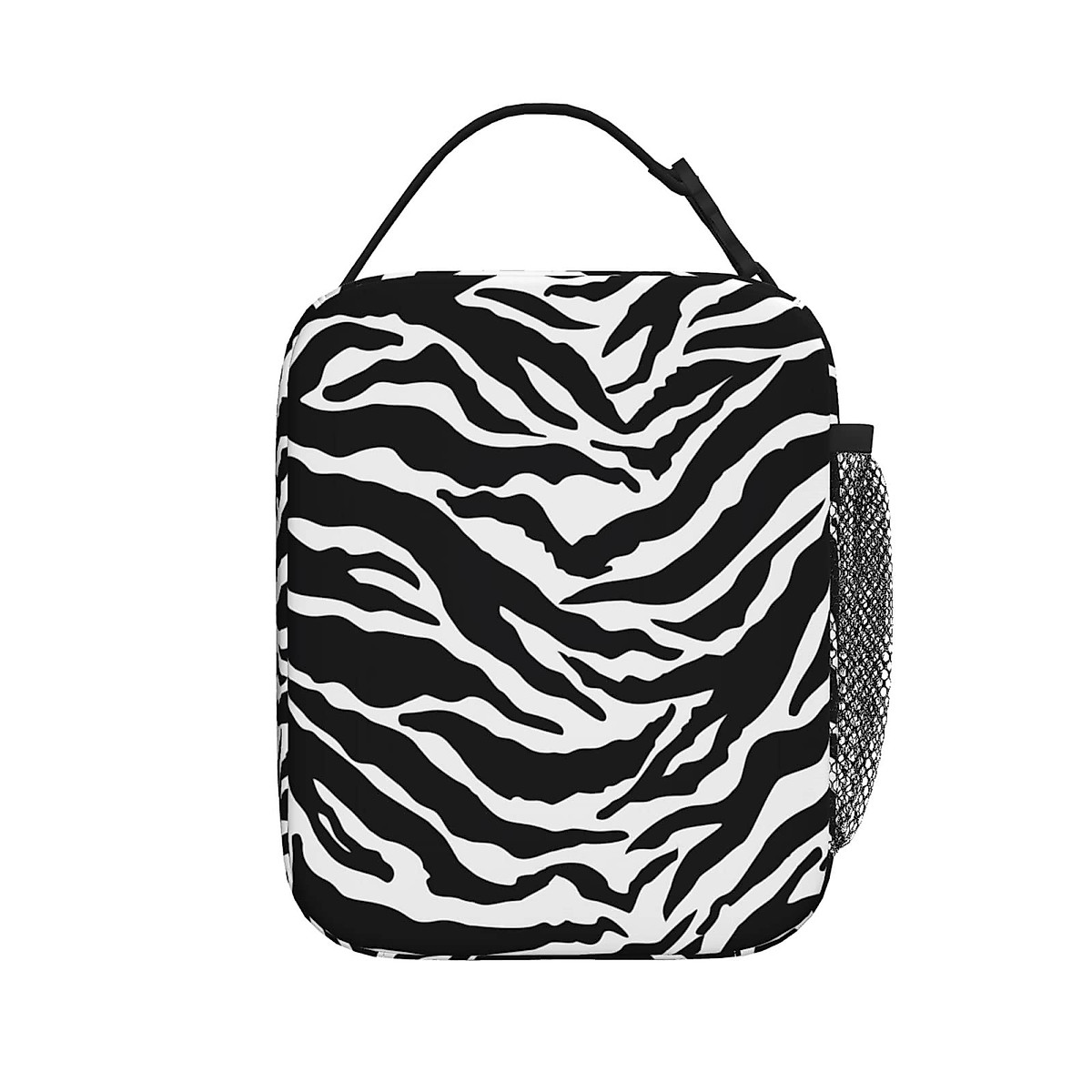 oumghxf Zebra Leopard Print Lunch Bags for Women,Leakproof Insulated Animal Print Lunch Box Reusable Zipper Black White Cooler Tote Bag for Work,Picnic,Camping