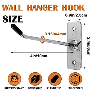 20pcs Wall Mounted Hook Home Storage Organizer Hanger for Coat Bag Hat Heavy Duty Coat Hook Hanger Wall Mount Hook Garage Hooks Tool for Garage Shop Retail Office Kitchen Store Display (4 inch)