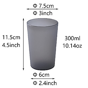 RabyLeo Simple Toothbrush Cup Household Washing Cup Couple Toothbrush Cup Large Capacity Cup (300 ml). (Translucent Black & White)