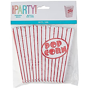 Vibrant Red Small Popcorn Paper Boxes (8 Pack) - Premium Treat Containers for Parties, Movie Nights & Snack Lovers