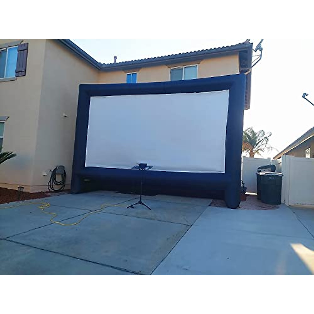 QILEBA 24 Feet Inflatable Outdoor Indoor Projector Movie Screen, Portable Blow Up Cinema Projection Screen, with Air Blower, Tie-Downs and Storage Bag, for Backyard Pool Party Movie Nights