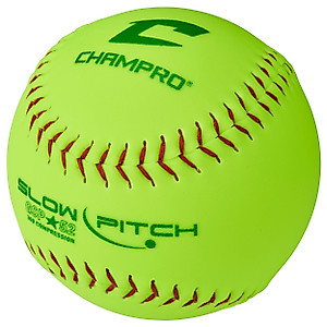 Champro ASA 12" Slow Pitch Softballs with Durahide Cover .52 COR, 12 Pack