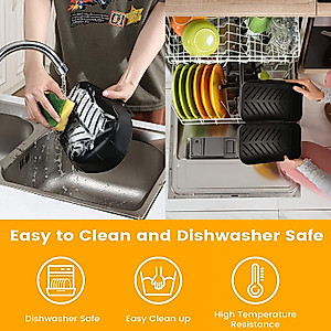 10QT Air Fryer Silicone Liners, 2pcs Rectangular Silicone Airfryer Basket with Heat Proof Gloves, Reusable Air Fryer Accessories for Ninja Dual Zone DZ401/DZ550