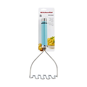 KitchenAid Gourmet Stainless Steel Wire Masher, 10.24-Inch, Aqua Sky