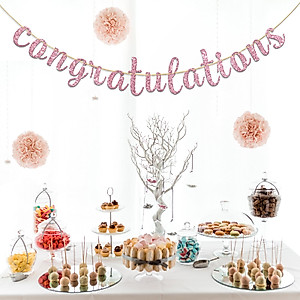 Dalaber Congratulations Banner,Congratulations Banner for Anniversary/Graduation,2024 Congratulations Graduation Party Decorations for College Graduation Party Decorations Supplies-Pink
